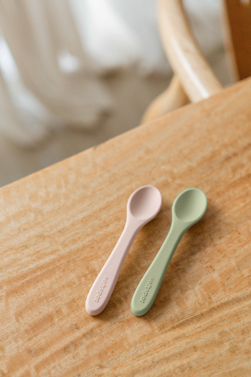 Soft Baby Spoons – Matcha & Ube – Soft Spot Baby
